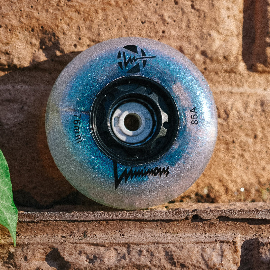 LUMINOUS - 76mm - LED GLITTER WHEEL - Black – Shred City Skates